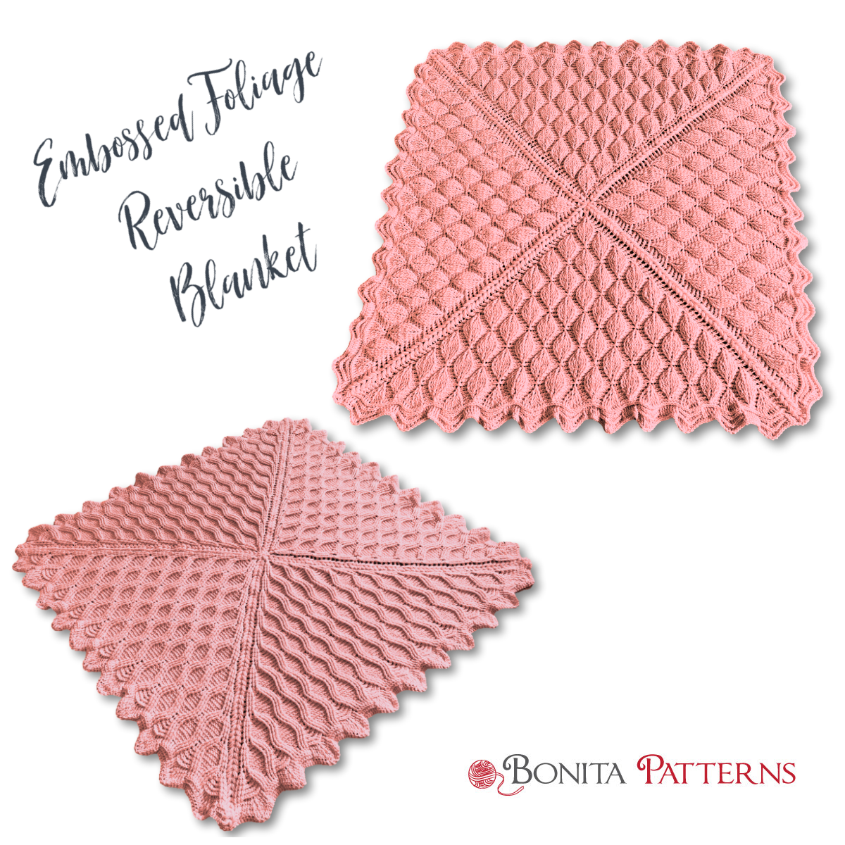 (NEW) Embossed Foliage Reversible Blanket – Bonita Patterns