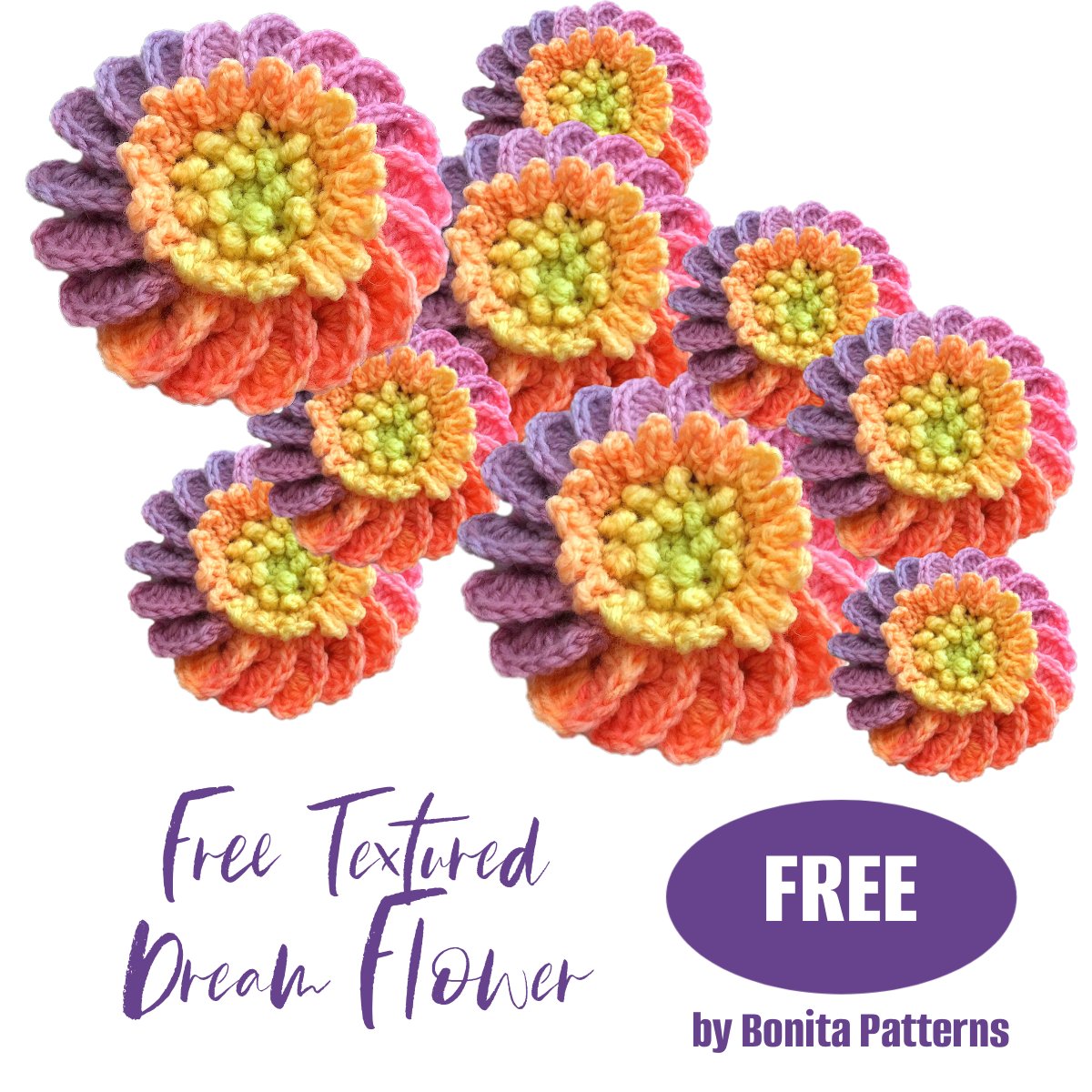 FREE Textured Dream Flower – Bonita Patterns