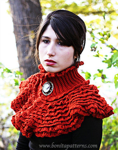 Ruffled Victorian Cowl – Bonita Patterns